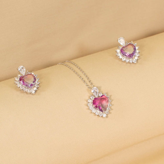 Candy Crush Heart Pendant Set - Glitterati Collection – Blingvine