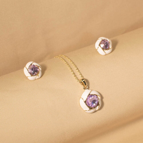 Freida Pendant Set - Lavender - Minima Collection – Blingvine