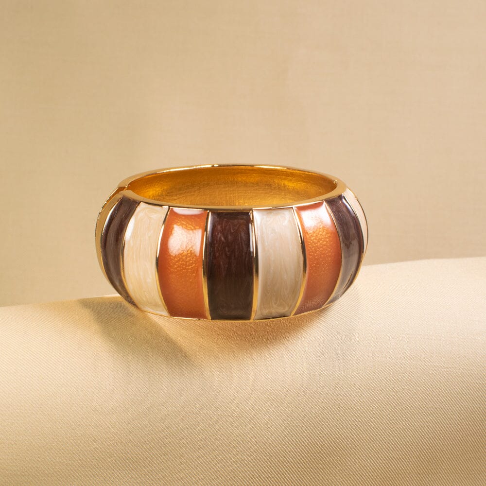 Tan Enamel Bangle by Blingvine